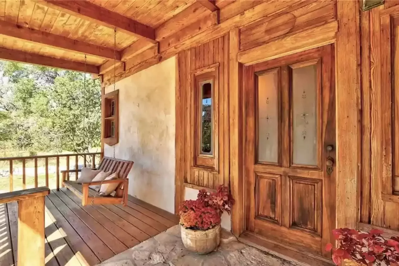 A giant cabin for sale north of San Antonio is made out of reclaimed ...