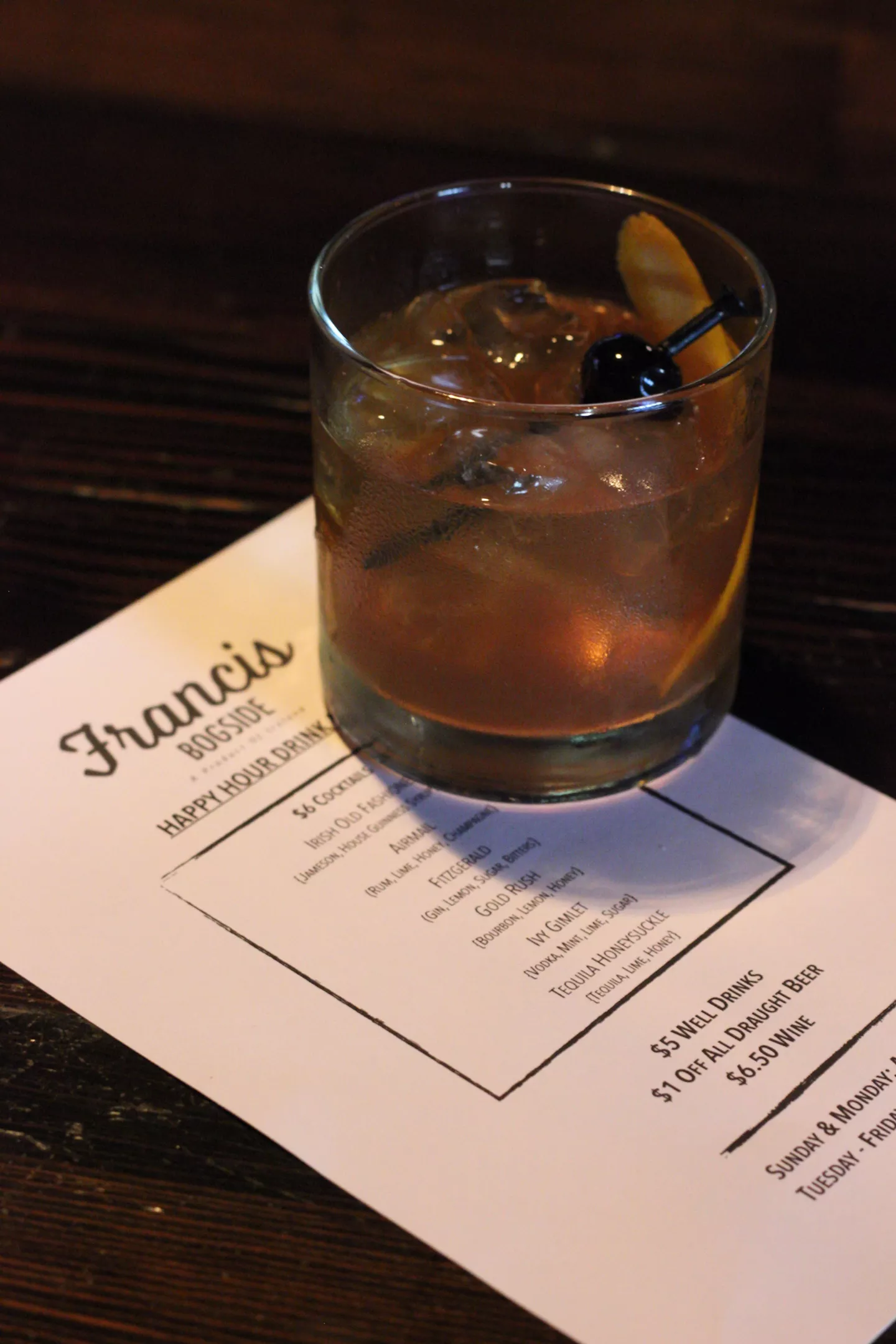 Francis Bogside Scores with $6 Cocktails, All-Day Sunday Happy Hour ...